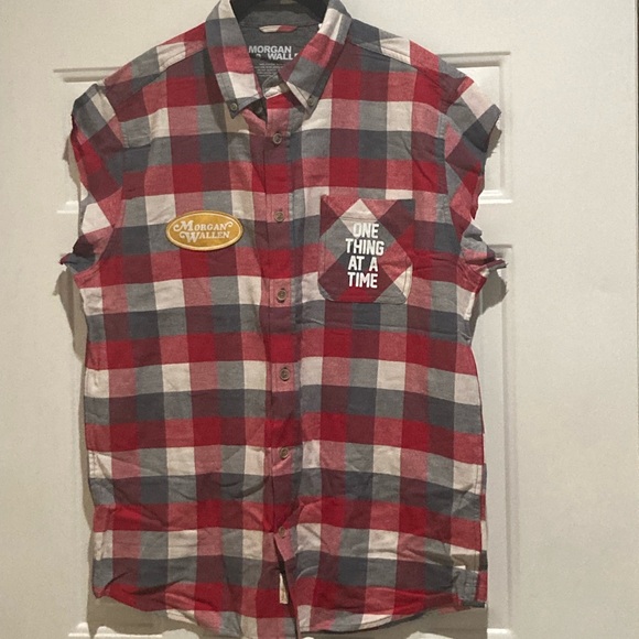 Morgan Wallen | Shirts | Morgan Wallen Nwot Official Cut Off Flannel ...